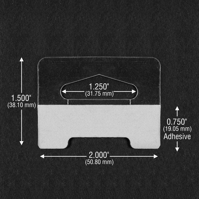 SELF ADHESIVE CLEAR PLASTIC SLOT HANG TAB HEAVY DUTY 19 OZ /14 MIL ...